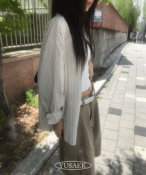 [데일리🤎 사계절템] 제이든 스트라이프 오버 셔츠 에이블리