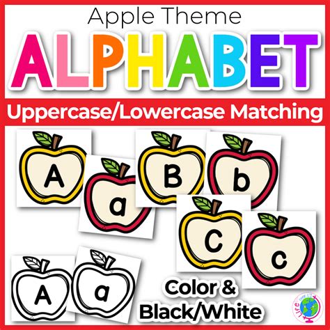 Alphabet Uppercaselowercase Matching Apple Theme Life Over Cs Club