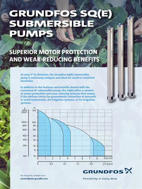 Grundfos Sq E Submersible More Pumps Literature 6859698 Pdf Power