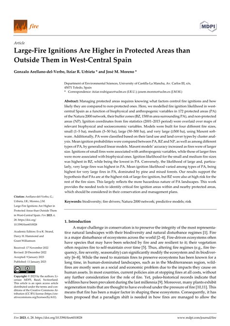 Pdf Large Fire Ignitions Are Higher In Protected Areas Than Outside