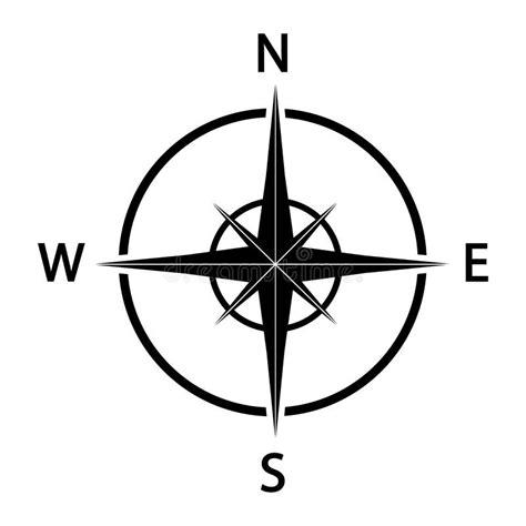 Compass Silhouette In Black Stock Vector Illustration Of Simplicity