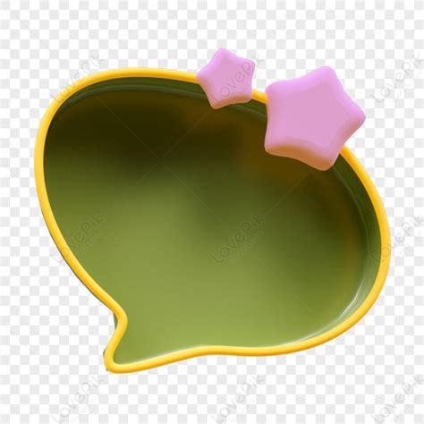 대화 거품 3d 렌더링 별 장식버블 장식랜더링 Png 일러스트 무료 다운로드 Lovepik