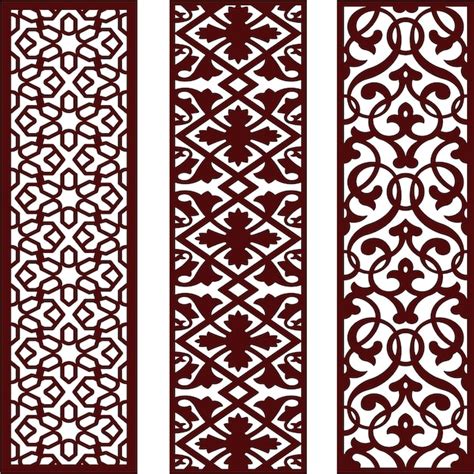 Premium Vector 3 Set Design For Jali Laser Cnc Graphic