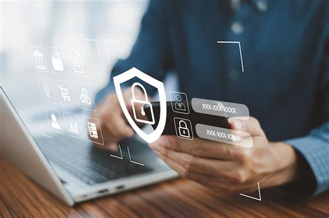 Premium Photo Businessman Using Password For Cybersecurity Concept
