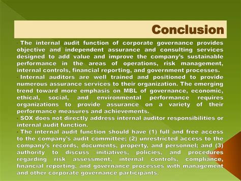 Ppt Internal Auditors Roles And Responsibilities Powerpoint