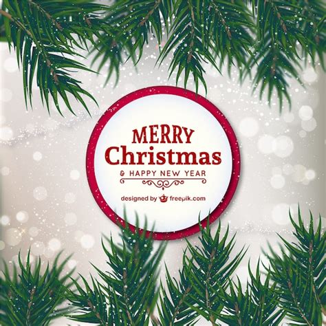 Free Vector Christmas Card With Red Ribbon