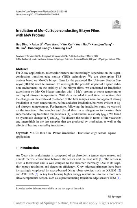 Irradiation Of Mocu Superconducting Bilayer Films With Mev Protons Request Pdf