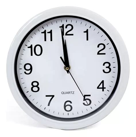 Reloj Analógico Con Manecillas Redondo Colores Blanco Mercadolibre