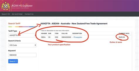 Tariff Code Malaysia Sogeum Web