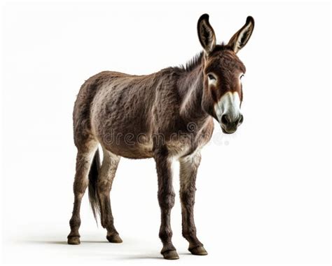 Photo Of Mule Isolated On White Background Generative AI Stock