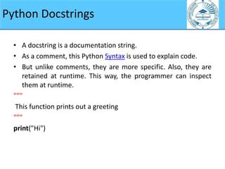 Introduction to python | PPT