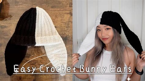 Easy Crochet Bunny Ears For Beanie Beginner Tutorial Crochet Bunny