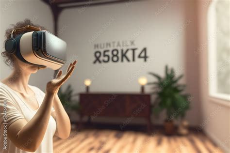 Woman With Ar And Vr Goggles Understanding The Metaverse Exploring Gaming Platforms Immersive