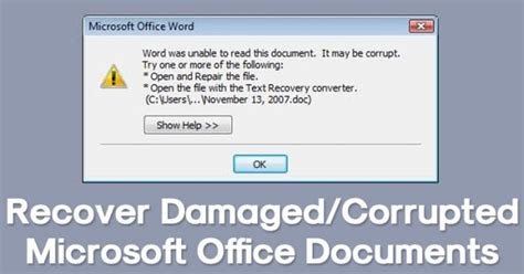 How To Recover Damaged Corrupted Microsoft Office Documents