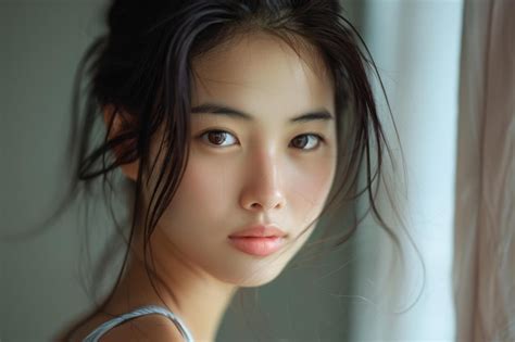 Pretty Asian Girl Posing For Photo Shoot Premium Ai Generated Image