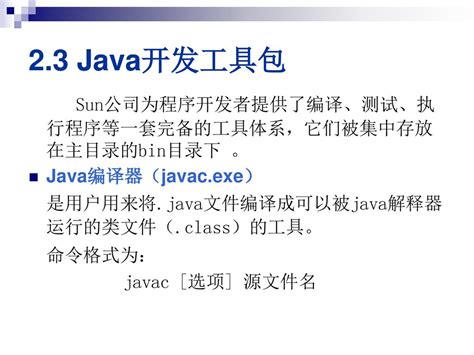 第2章 Java运行环境 搭建 21 Java的运行系统 22 Jdk的安装与配置 23 Java开发工具包 Ppt Download