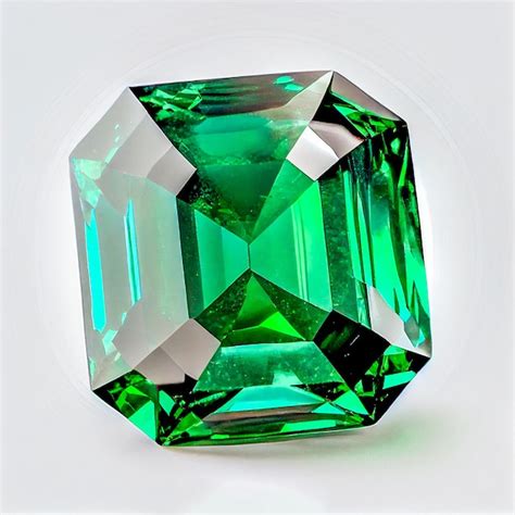 Piedra preciosa esmeralda aislada sobre fondo blanco para joyería