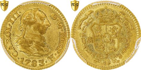 Spanien 1 2 Escudo 1783 Madrid Münze Charles III Madrid PCGS AU55
