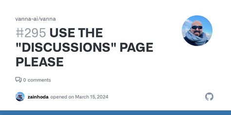 Use The Discussions Page Please · Issue 295 · Vanna Aivanna · Github