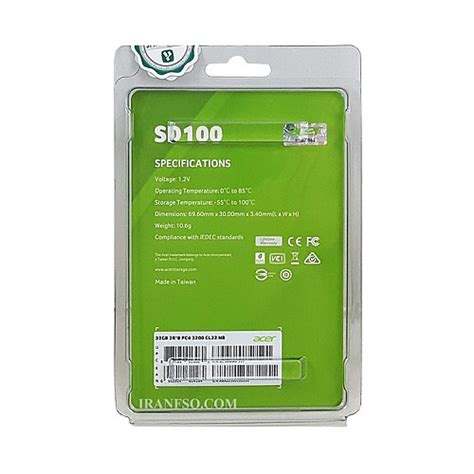 رم لپ تاپ 32 گیگ ایسر Ddr4 3200 Mhz 1 2v Sd100 گارانتی آواژنگ کامپیوتر افق