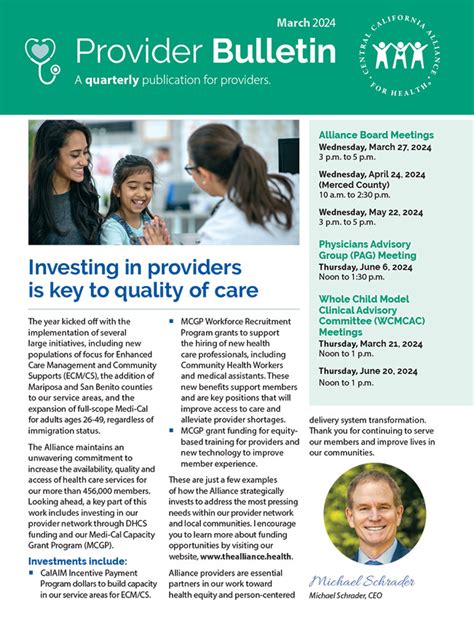 March 2024 Provider Bulletin Central California Alliance For Health