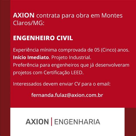 axion engenharia no linkedin axion axionengenharia vagasdeemprego… cláudio da silva colletti
