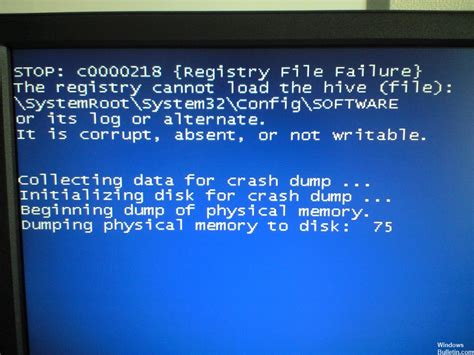 Repairing A Stop 0xc0000218 Error Message Windows Bulletin