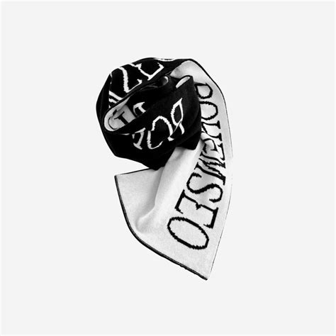 보헤미안 서울 자카드 니트 머플러 블랙 아이보리 Bohemian Seoul Kream