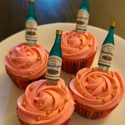 Mini Champagne Bottle Cupcake Toppers For New Years Eve Celebration