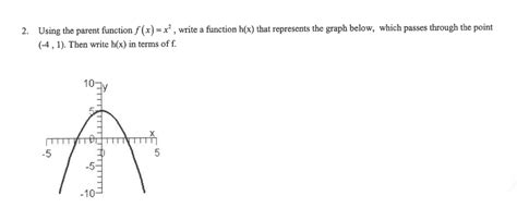 Solved 2 Using The Parent Function F X X Write A Chegg Com