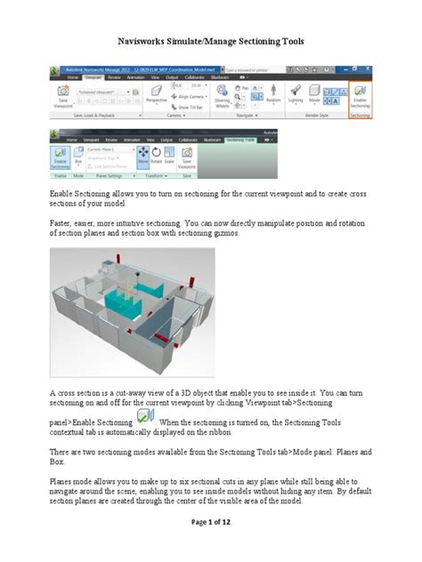 Navisworks Simulate Manage Sectioning Tools Pdf 3 D Modeling 3