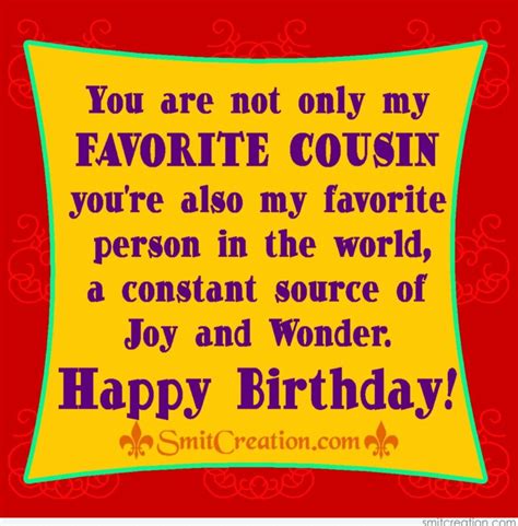 Happy Birthday My Favourite Cousin SmitCreation