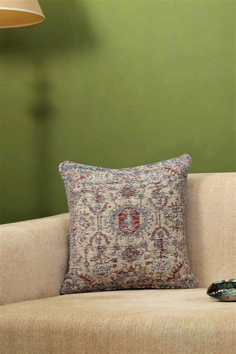 Buy Multi Color Cotton Chemile Woven Persian Cushion Cover By