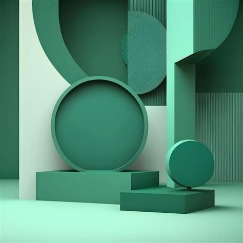 Premium Ai Image A Green Box With A Round Circle On It Is In Front Of