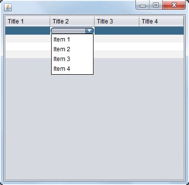 Java How To Add Jcombobox To Jtable Column In Netbeans Stack Overflow