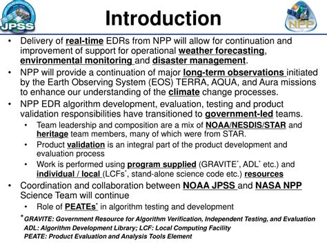 Ppt Overview Of Nppjpss Environmental Data Products And Algorithm Development Powerpoint