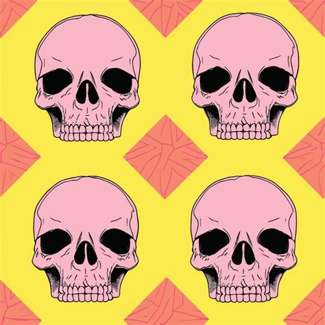 Premium Vector Seamless Colorful Skull Pattern