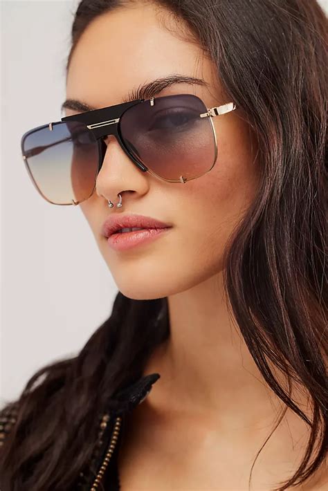 Womens Aviator Shield Sunglasses Free People