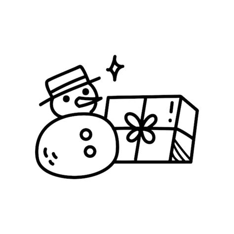 Vetor de natal preto e branco editável Vetor Premium