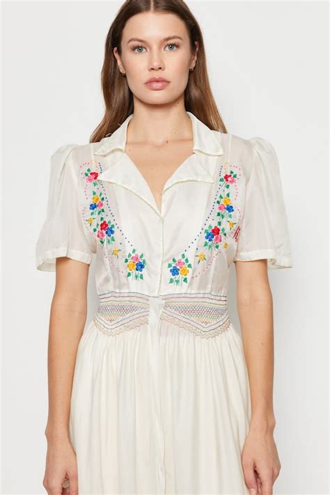 Vintage Sheer Embroidered Duster Gem