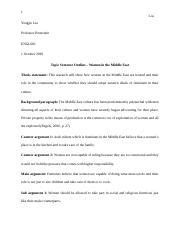 Yongjie Liu Topic Sentences Docx 1 Liu Yongjie Liu Professor Bronstein ENGL001 1 October 2020