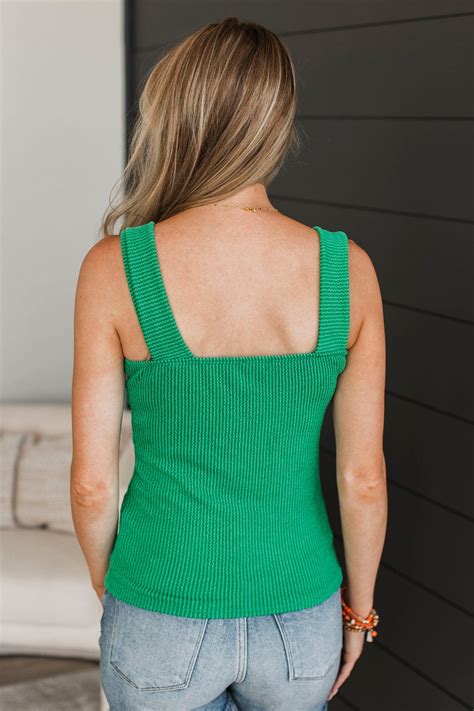 So Many Smiles Ribbed Tank Top Kelly Green The Pulse Boutique