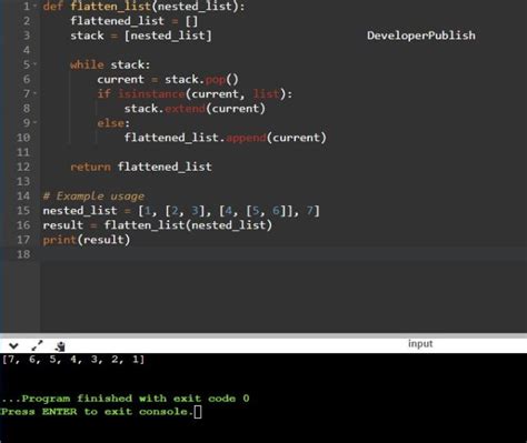 Python Program To Flatten A List Without Using Recursion