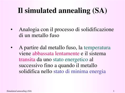 Ppt Il Simulated Annealing Sa Powerpoint Presentation Free