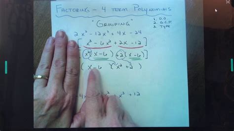 Factoring 4 Term Polynomials Using Grouping Youtube