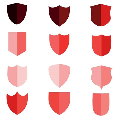 Sets Of Red Shields Icon 25916025 Vector Art At Vecteezy