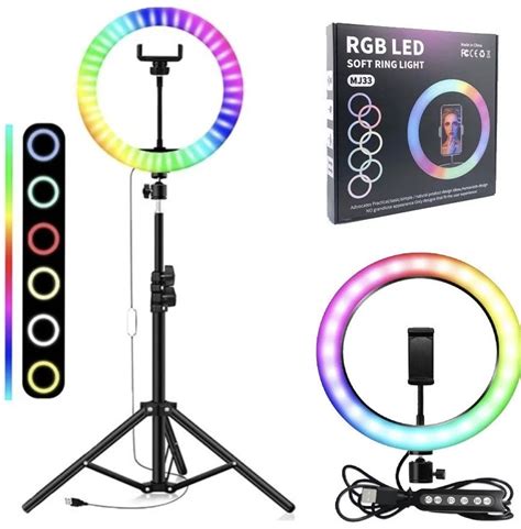 Купить Кольцевая лампа RGB MJ33, 33 см в кредит в Алматы – Kaspi Магазин