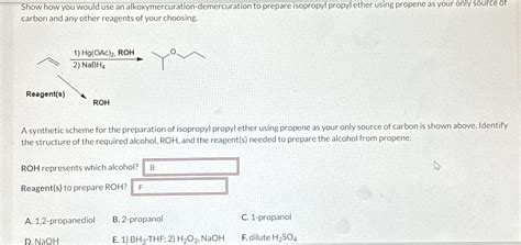 Answered Roh Represents Which Alcohol B… Bartleby