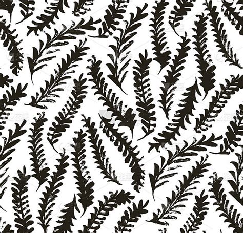 无缝图案与装饰树枝。