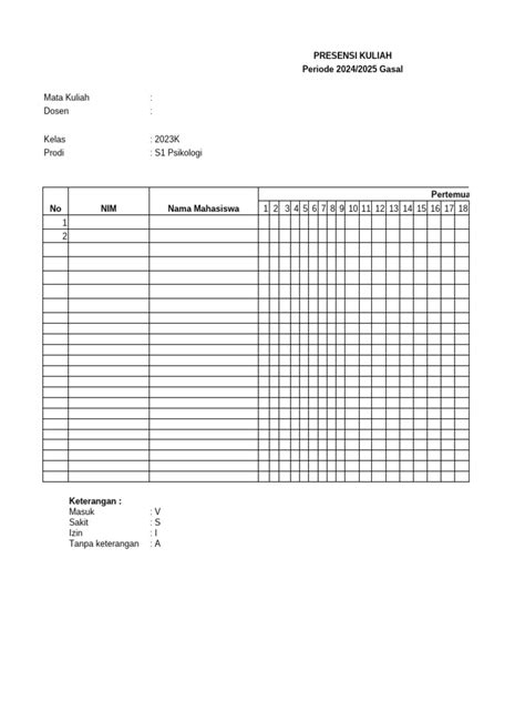 Format Absen Pdf